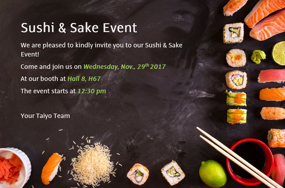 Taiyo´s Sushi & Sake Event at FIE Frankfurt 2017! - Taiyo GmbH